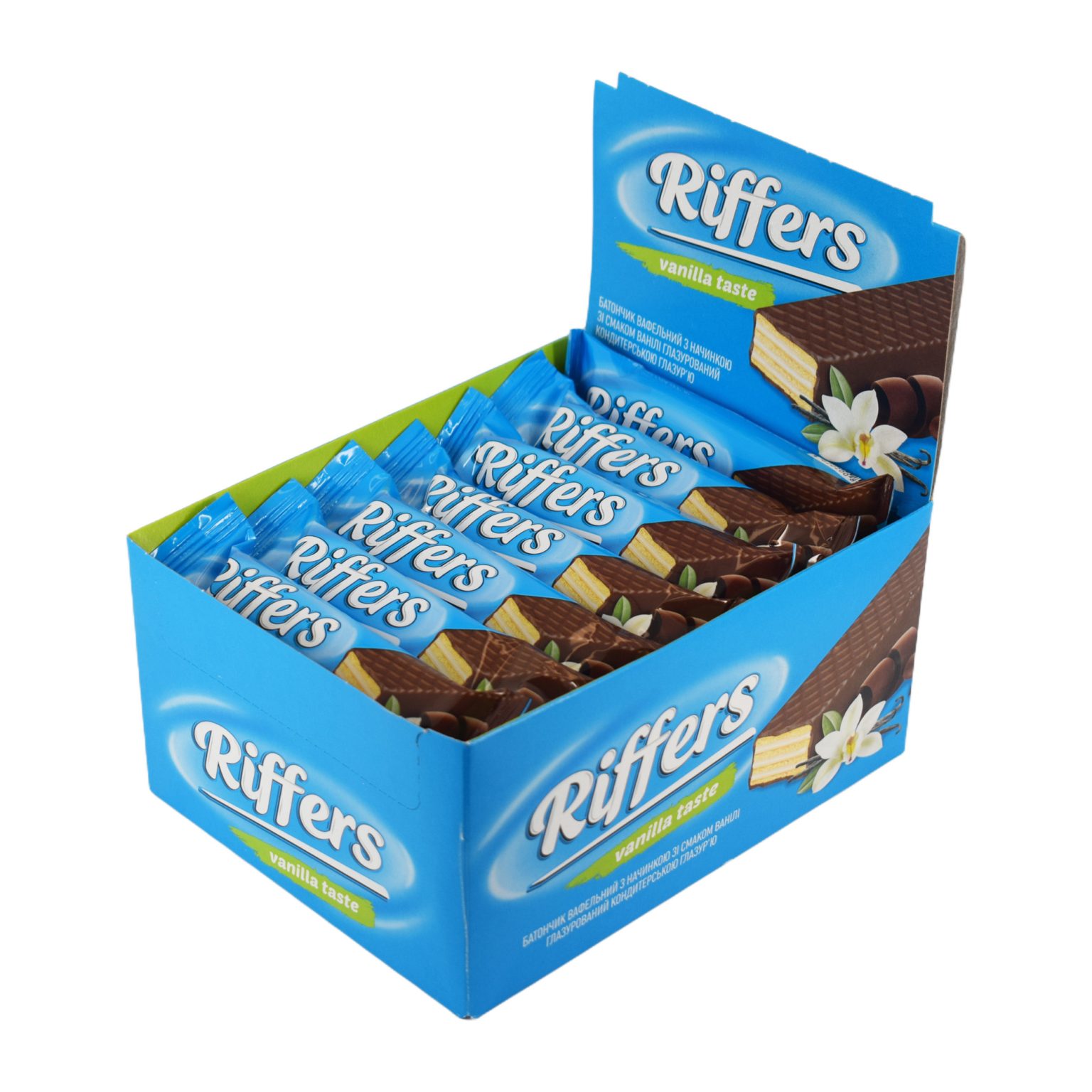 Riffers - батончик вафельний в глазурі зі смаком ванілі - RIF